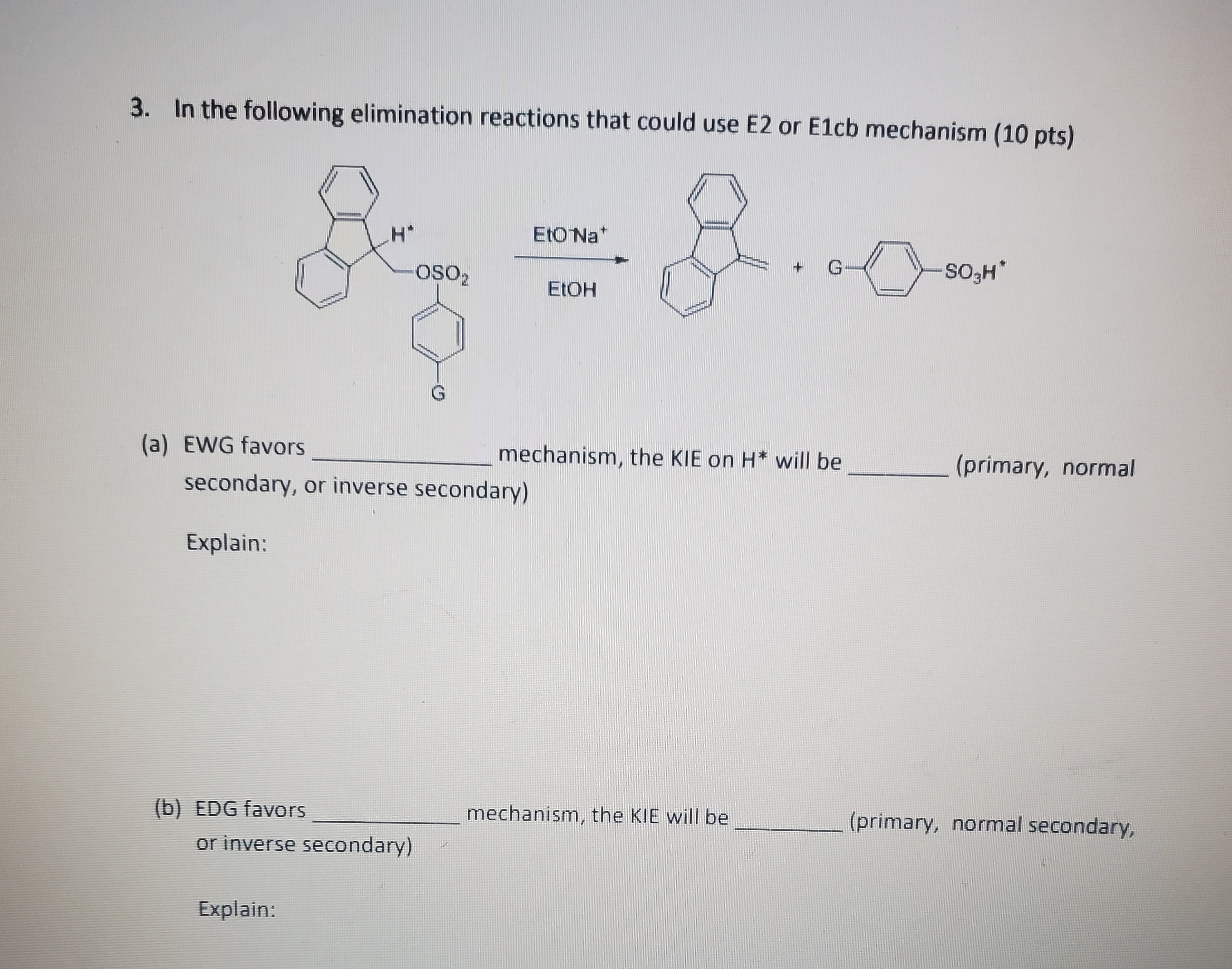 Solved In the following elimination reactions that could use | Chegg.com