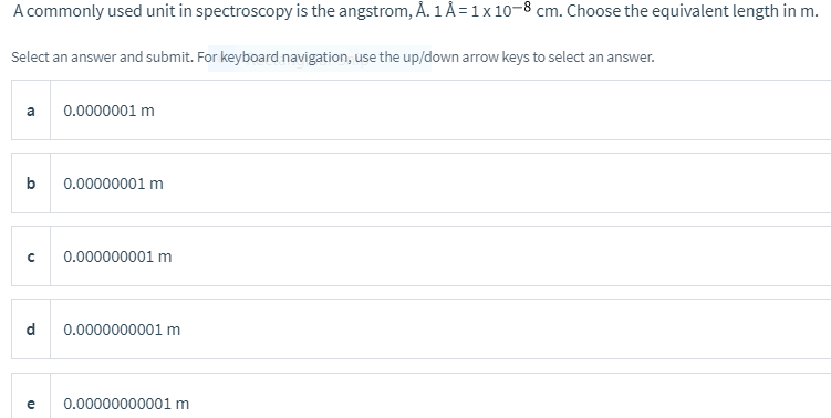 Solved A commonly used unit in spectroscopy is the angstrom, | Chegg.com