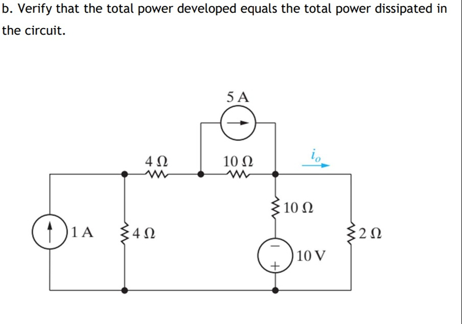 Solved b. ﻿Verify that the total power developed equals the | Chegg.com