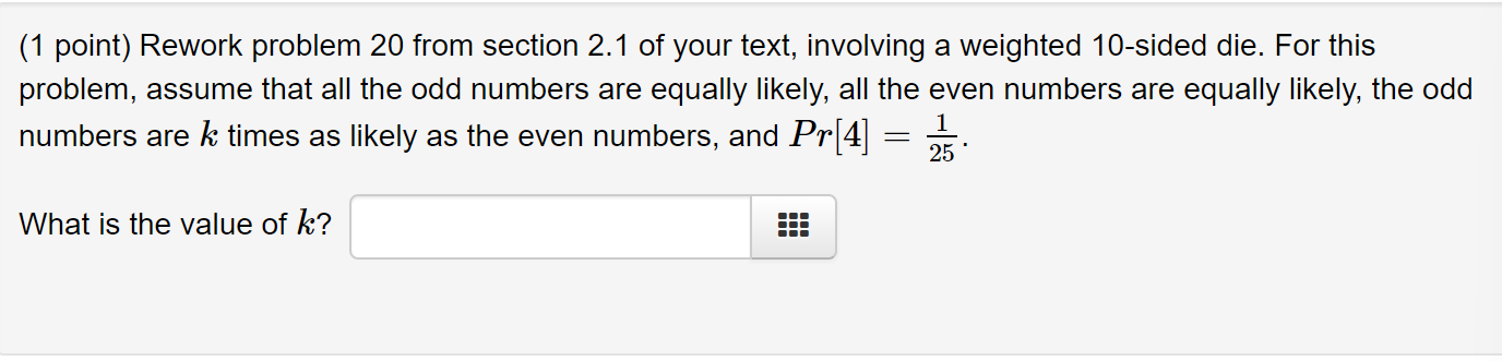 Solved (1 point) Rework problem 18 from section 2.1 of your | Chegg.com
