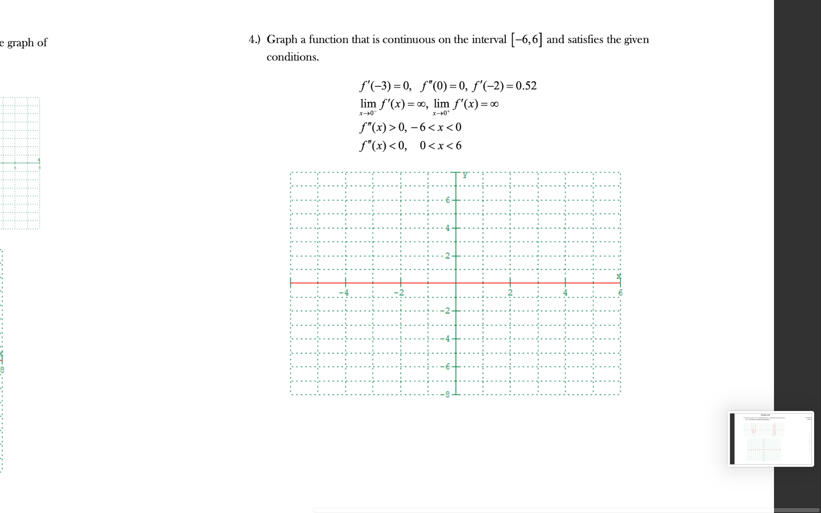 Solved e graph of 4.) Graph a function that is continuous on | Chegg.com