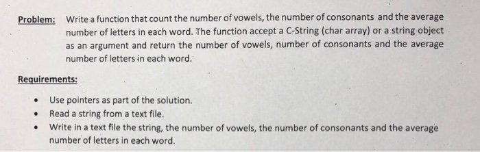 Solved Write a function that count the number of vowels, the | Chegg.com