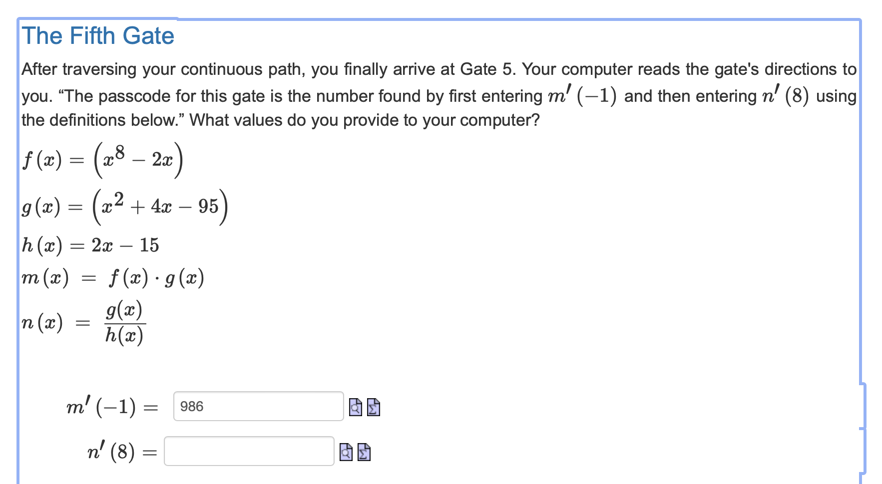 Solved The Fifth GateAfter traversing your continuous path, | Chegg.com