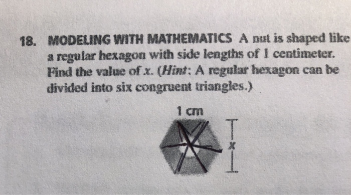 Solved 18. MODELING WITH MATHEMATICS A nut is shaped like a | Chegg.com