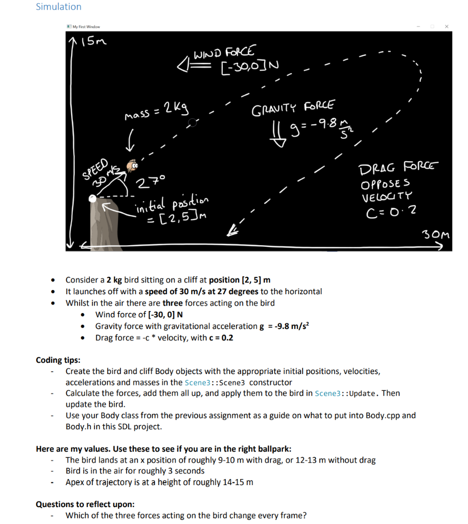 Solved This is a joint project between GAME105 (physics, | Chegg.com