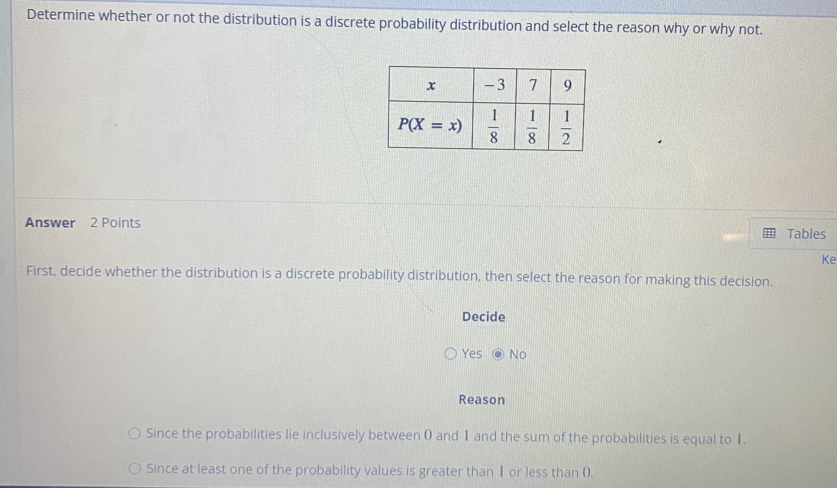Solved Determine whether or not the distribution is a | Chegg.com