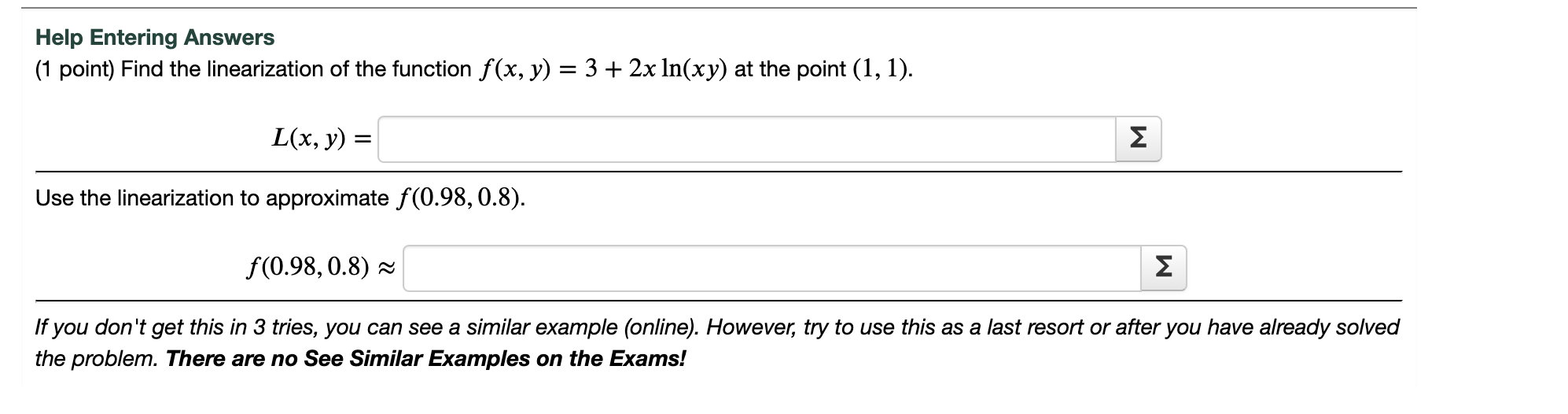 Solved Help Entering Answers (1 point) Find the | Chegg.com