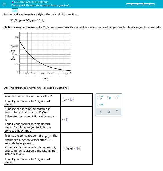 Solved O KINETICS AND EQUILIBRIUM Finding half life and rate | Chegg.com