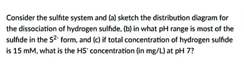 Solved Consider the sulfite system and (a) sketch the | Chegg.com