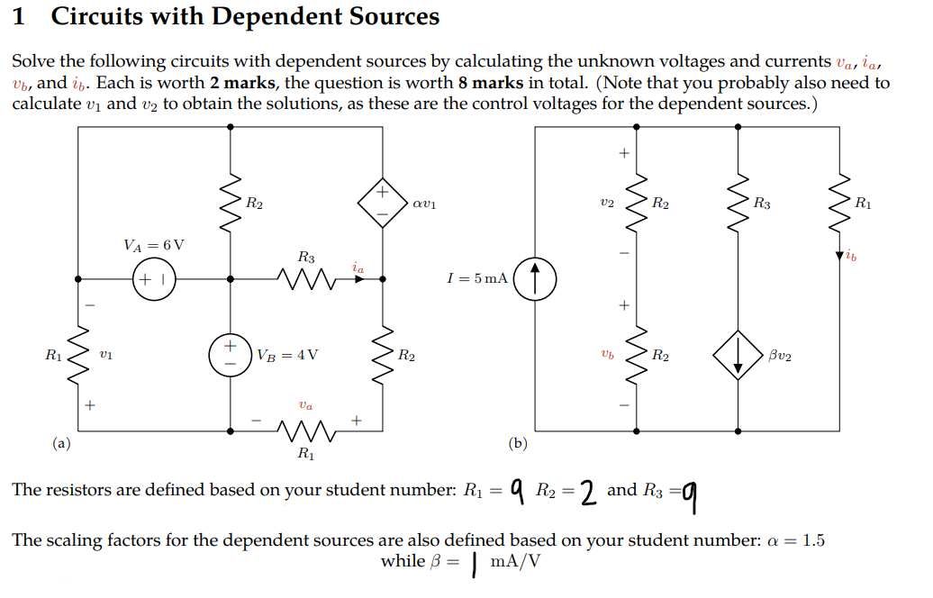 Solved Solve the following circuits with dependent sources | Chegg.com