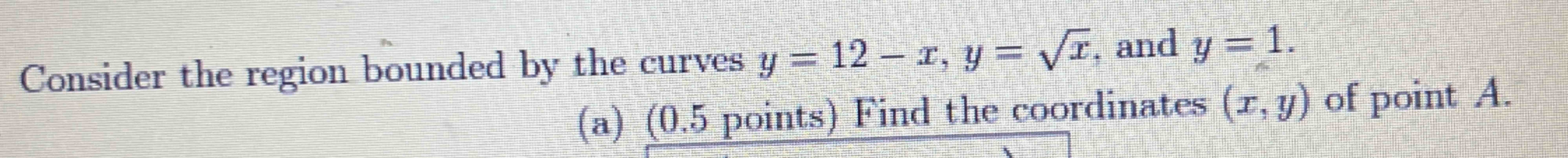 Solved Consider the region bounded by the curves | Chegg.com