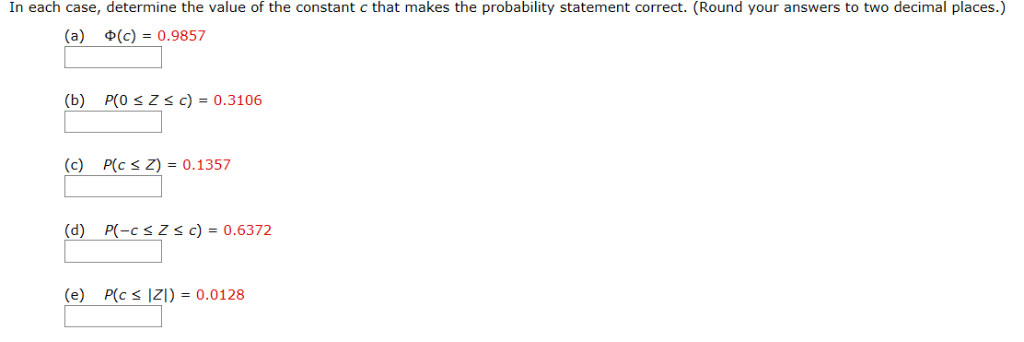 Solved In each case, determine the value of the constant c | Chegg.com