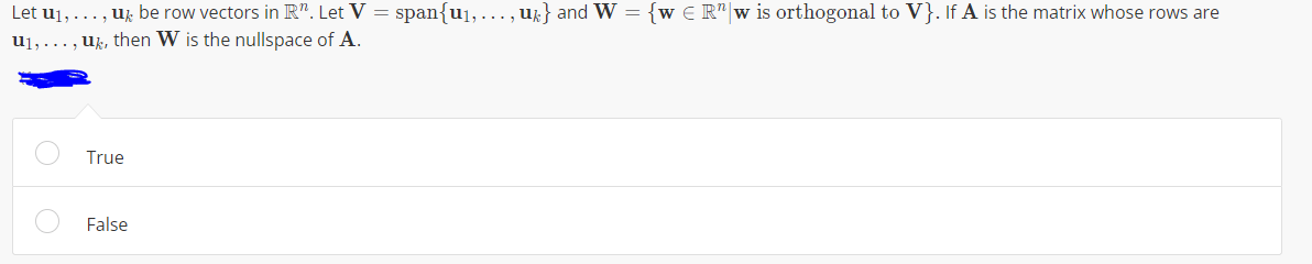 Solved Let u1,…,uk be row vectors in Rn. Let V=span{u1,…,uk} | Chegg.com