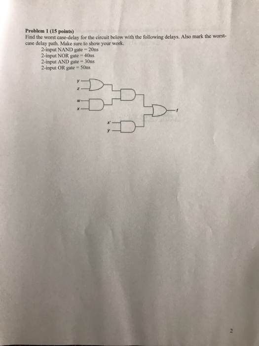 Solved Problem 1 (15 points) Find the worst case-delay for | Chegg.com