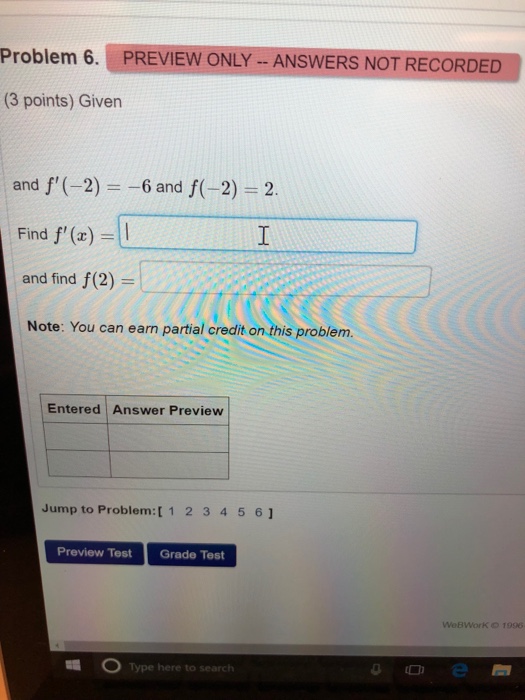 Solved Problem 6 PREVIEW ONLY-ANSWERS NOT RECORDED | (3 | Chegg.com
