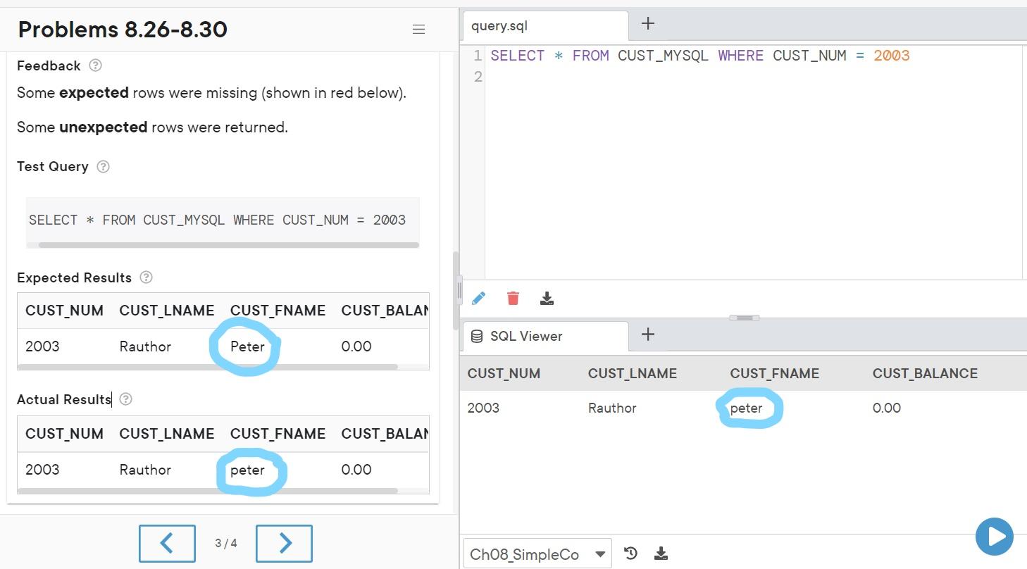 Solved The expected Results Table is not the same as the | Chegg.com