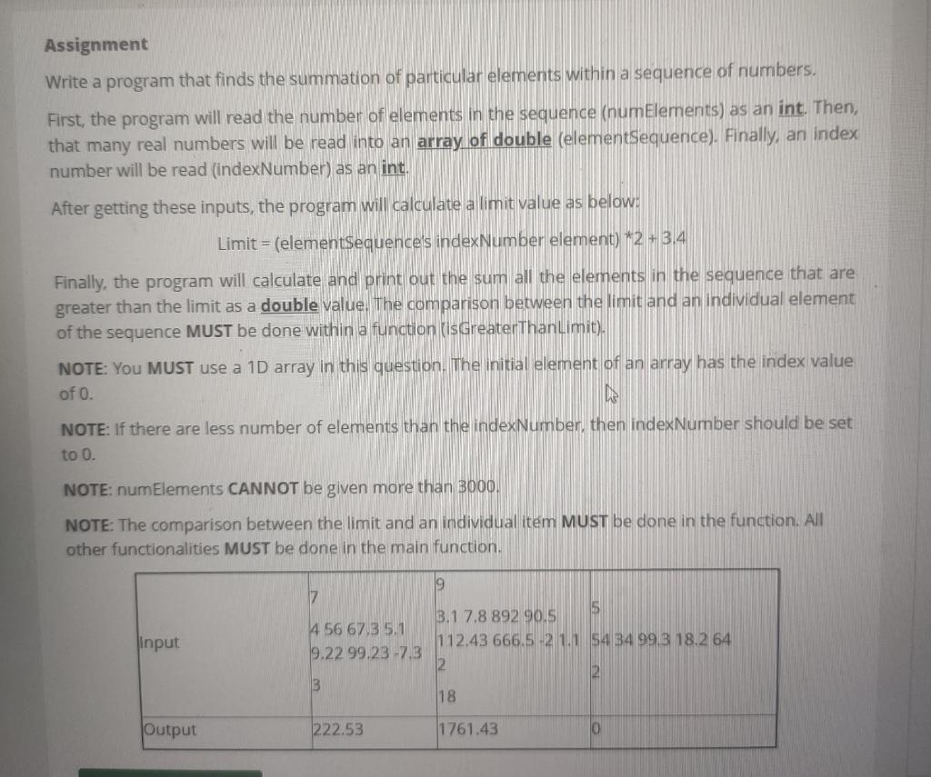 Solved Assignment Write a program that finds the summation | Chegg.com