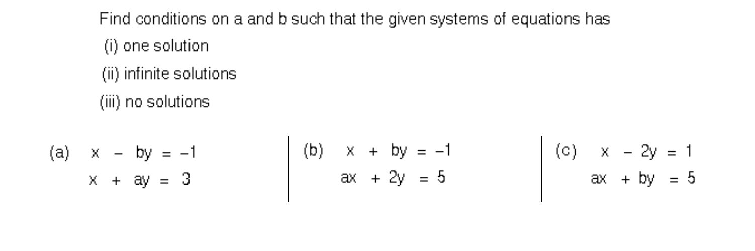 Solved Find conditions on a and b such that the given | Chegg.com