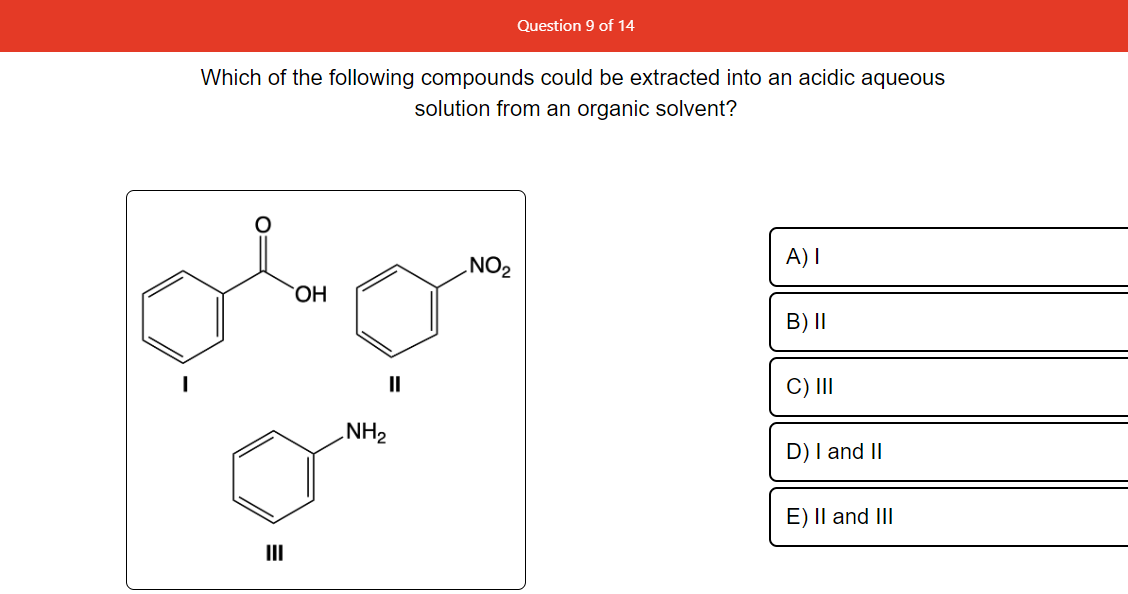 Solved Which of the following compounds could be extracted | Chegg.com