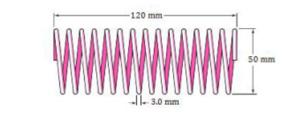 Solved The helical compression spring, shown in its real | Chegg.com