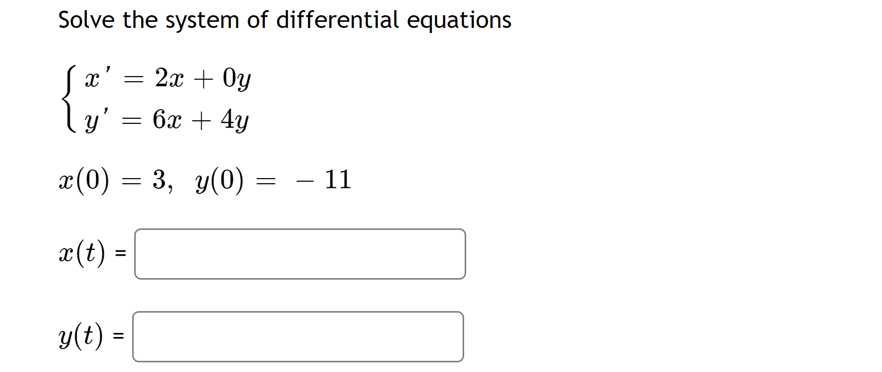 Solved Solve the system of differential equations | Chegg.com