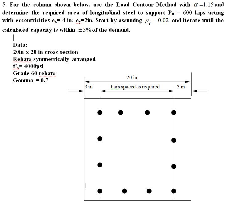 Solved 5. For the column shown below, use the Load | Chegg.com