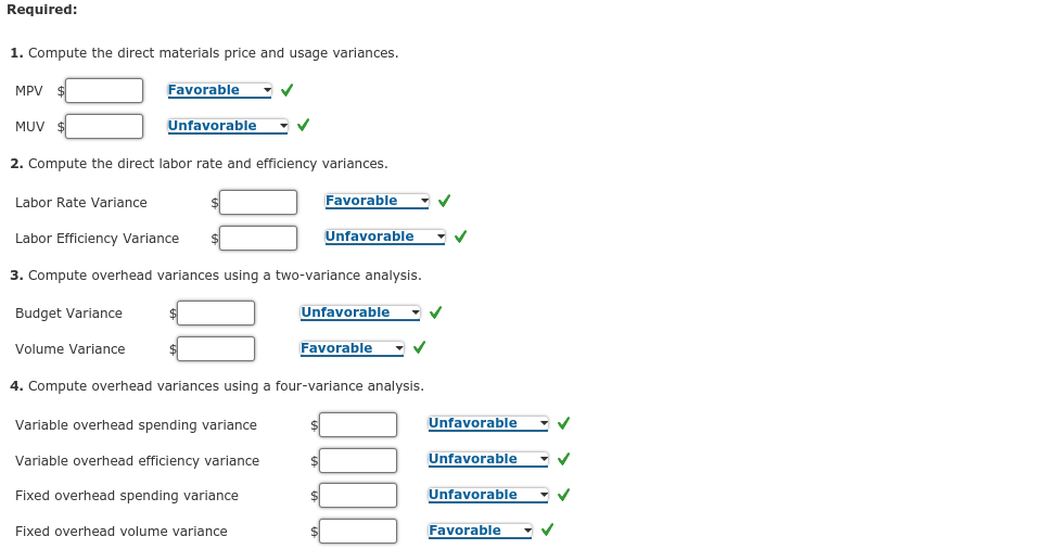 Solved Basic Variance Analysis, Revision of Standards, | Chegg.com