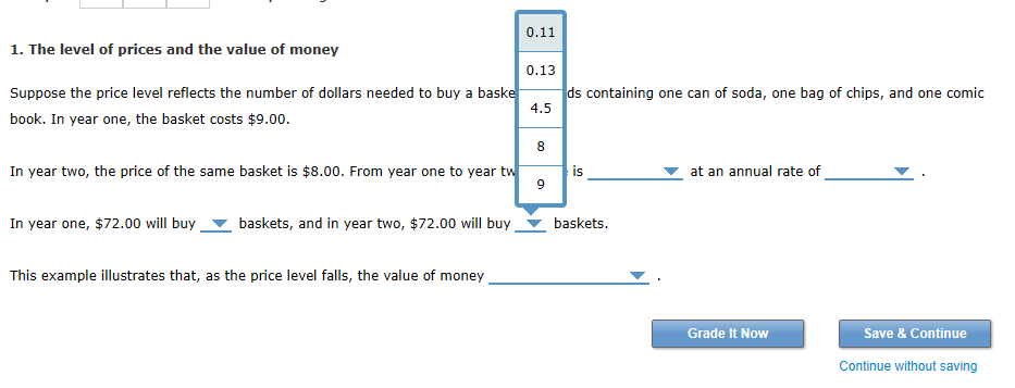 Solved 1. The level of prices and the value of money Suppose | Chegg.com