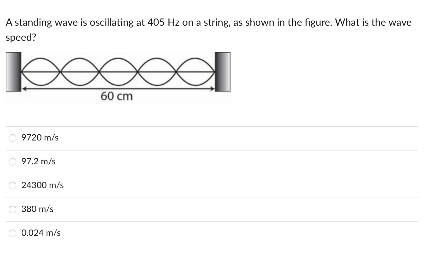 Solved A Standing Wave Is Oscillating At 405 Hz On A String