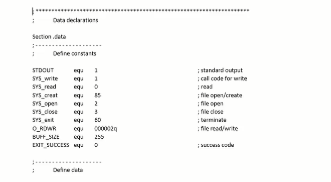Solved ; Data declarations Section.data ; Define constants | Chegg.com