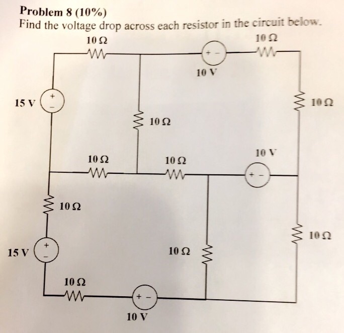Solved Find the voltage drop across each resistor in the | Chegg.com