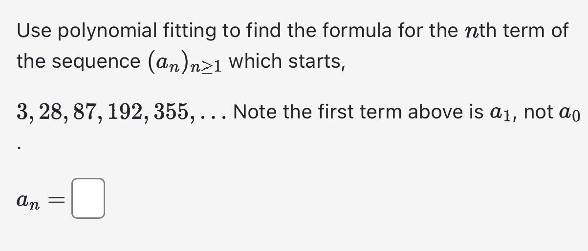 Solved Use polynomial fitting to find the formula for the | Chegg.com