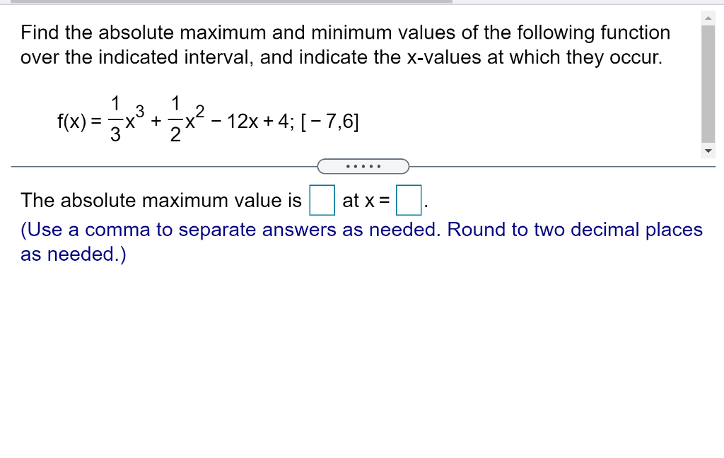 Solved Find The Absolute Maximum And Minimum Values Of The