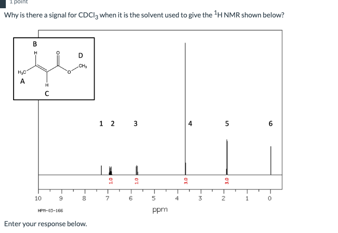 Solved Why is there a signal for CDCl3 when it is the | Chegg.com