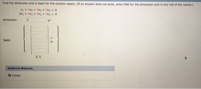 Solved Find the dimension and a basis for the solution | Chegg.com
