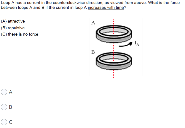 Solved Loop A has a current in the counterclockwise | Chegg.com