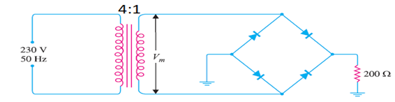 Solved For the Full Wave Bridge Rectifier given below, | Chegg.com