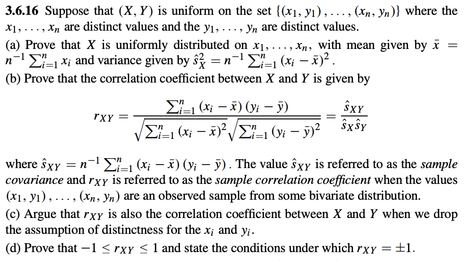 Solved 3.6.16 Suppose that (X, Y) is uniform on the set | Chegg.com