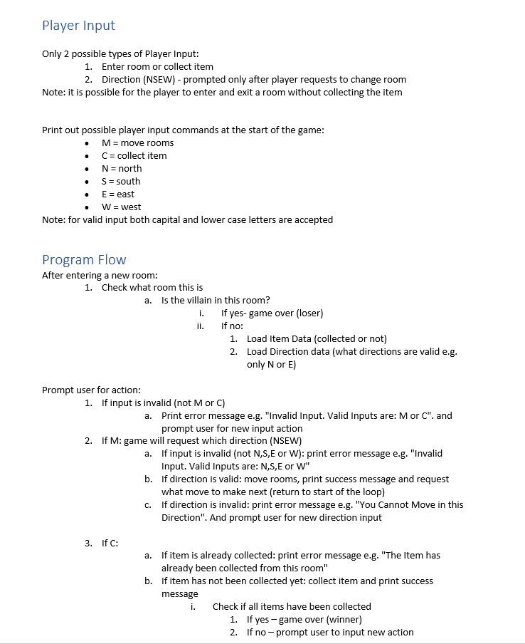 Solved Player Input Only 2 Possible Types Of Player Input