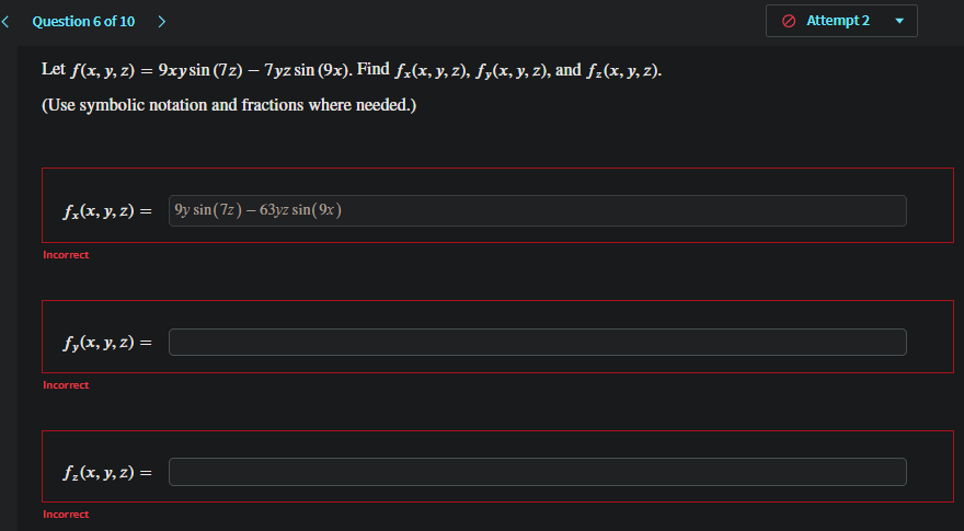 Solved Question 6 of 10> Attempt 2 Let | Chegg.com
