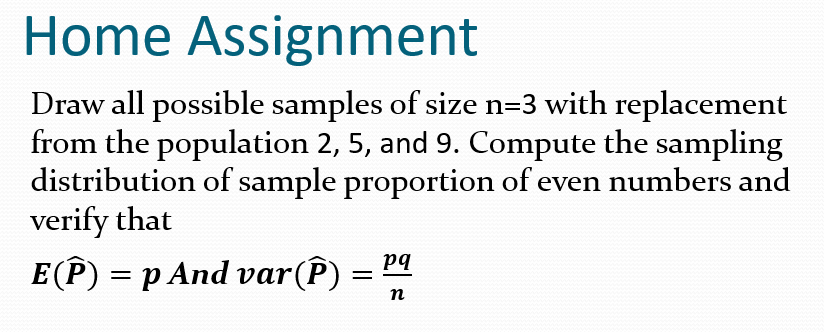 Solved Home Assignment Draw all possible samples of size n=3 | Chegg.com