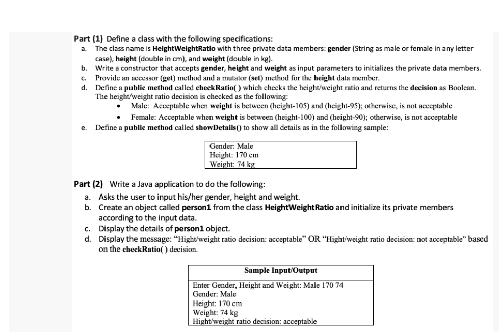 Solved Part 1 Define A Class With The Following 