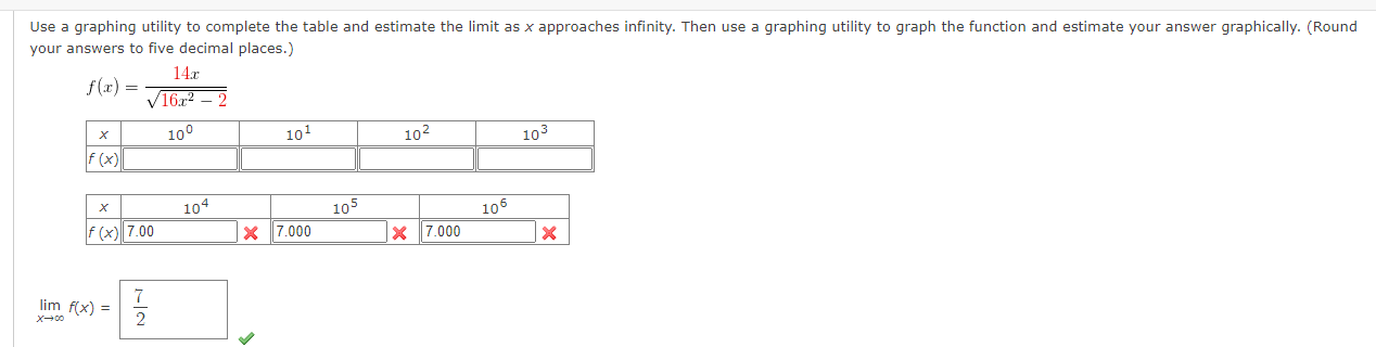 Solved Use a graphing utility to complete the table and | Chegg.com