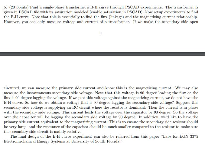Solved 4. (20 points) PSCAD file for a three-phase | Chegg.com