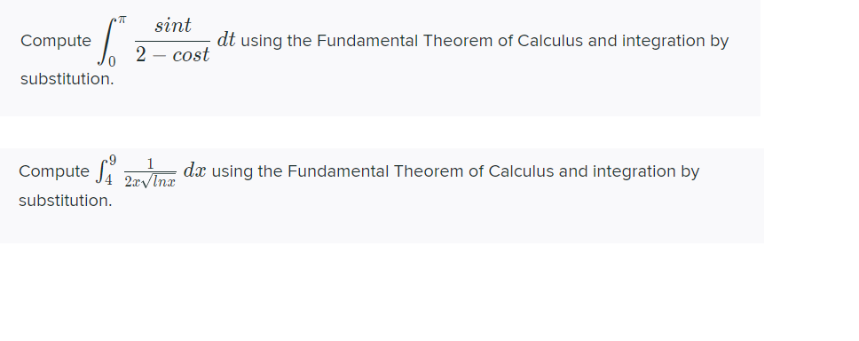 Solved Compute sint dt using the Fundamental Theorem of | Chegg.com