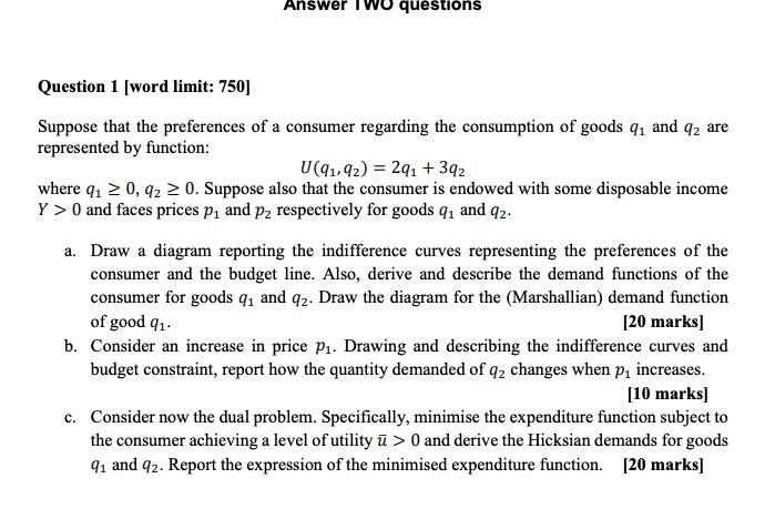 Solved Answer questions Question 1 (word limit: 750] Suppose | Chegg.com