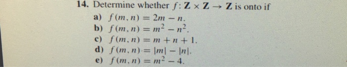 Solved 12 Determine Whether Each Of These Functions From Z