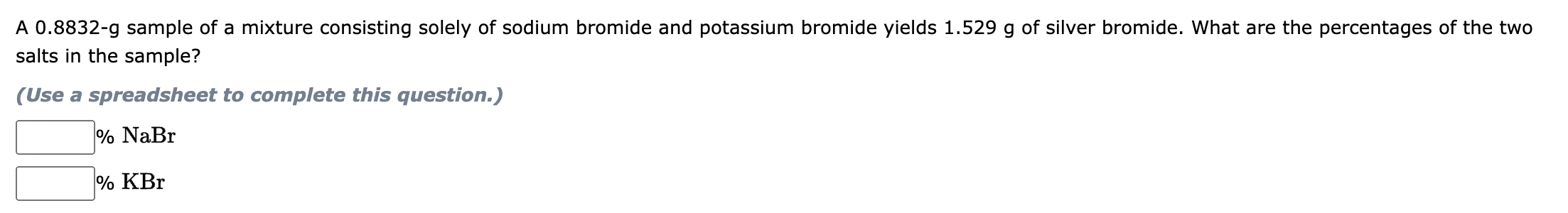 Solved salts in the sample? (Use a spreadsheet to complete | Chegg.com