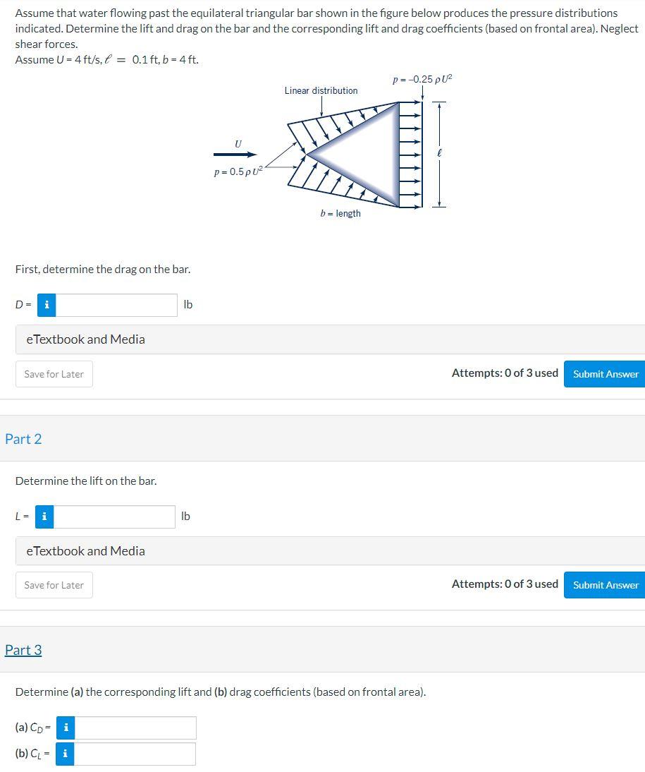 Solved Assume that water flowing past the equilateral | Chegg.com