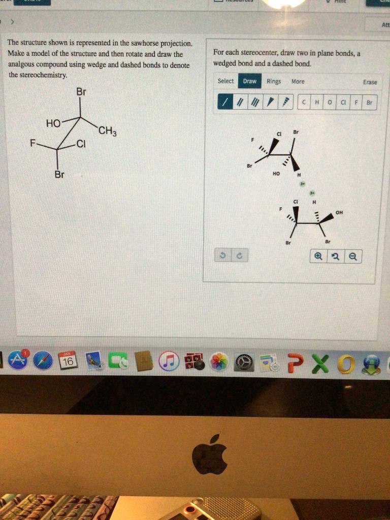 Solved Att The structure shown is represented in the | Chegg.com